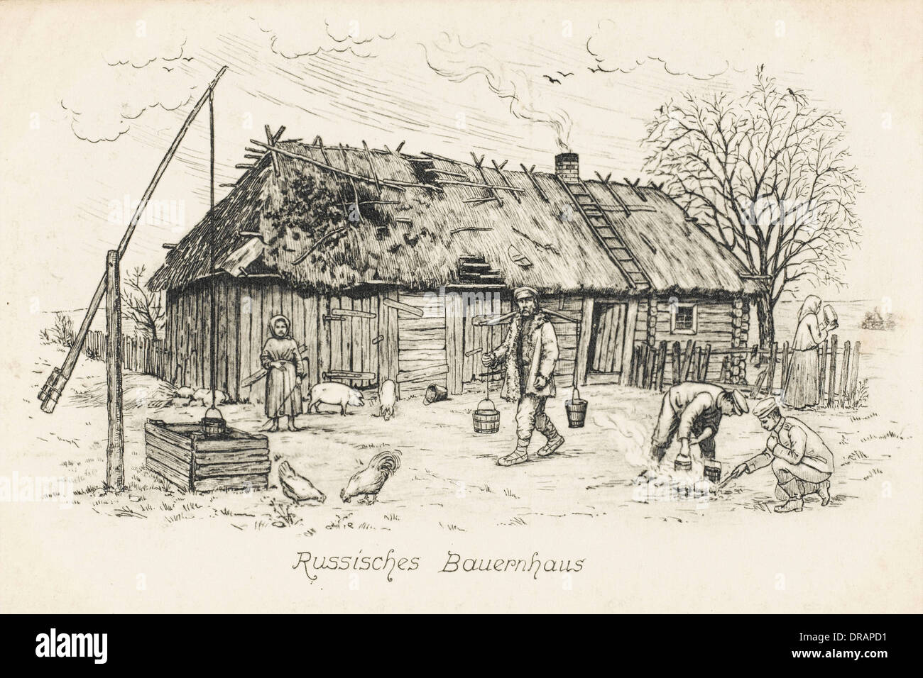 Russian peasant hut Stock Photo - Alamy