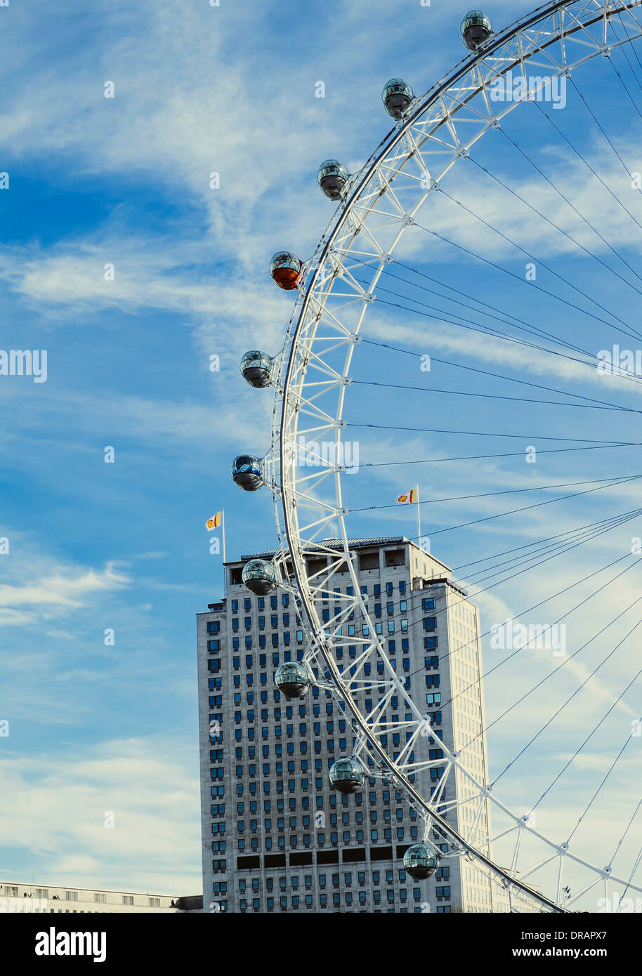 The London Eye and the Shell Building London England UK Stock Photo - Alamy