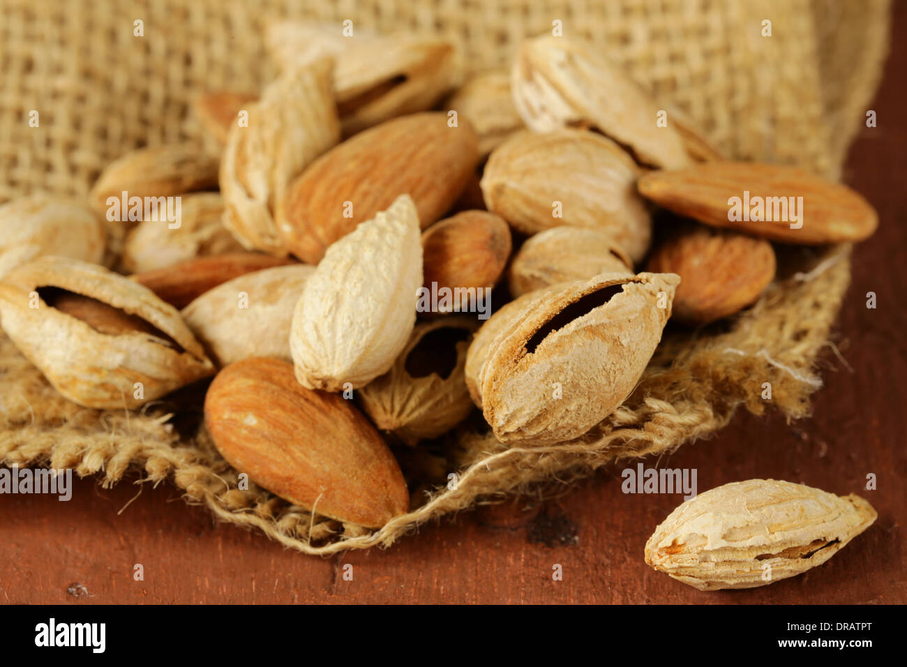 pile of peeled and inshell almonds - delicious and healthy nuts Stock ...