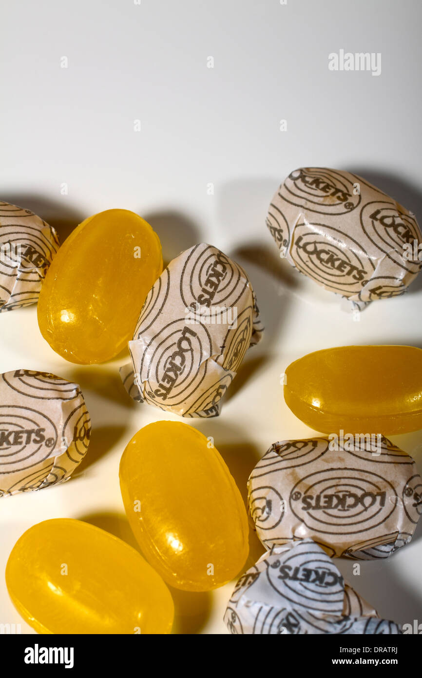 Close up of cough sweets on a white background Stock Photo - Alamy