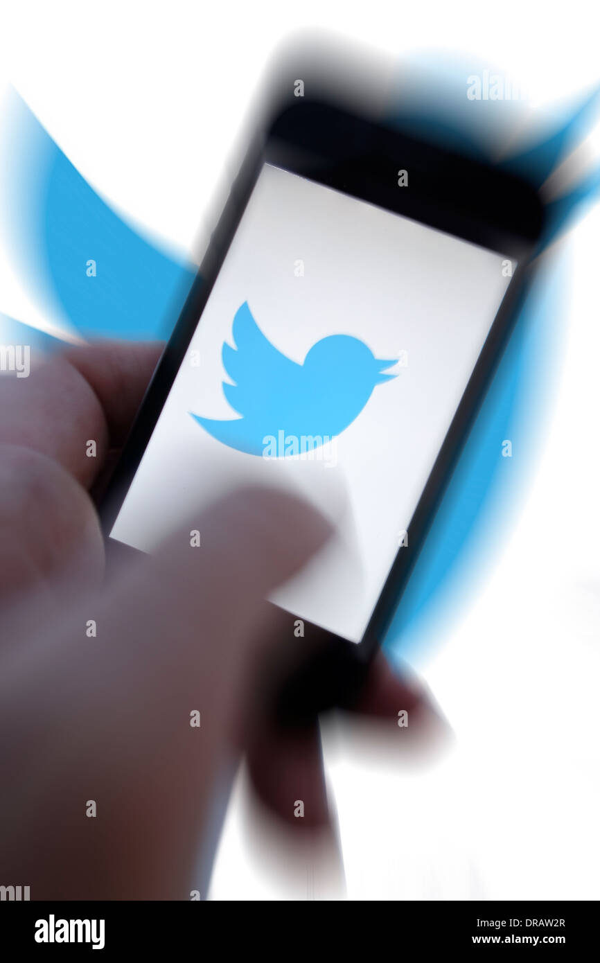 twitter logo on mobile iphone Stock Photo - Alamy