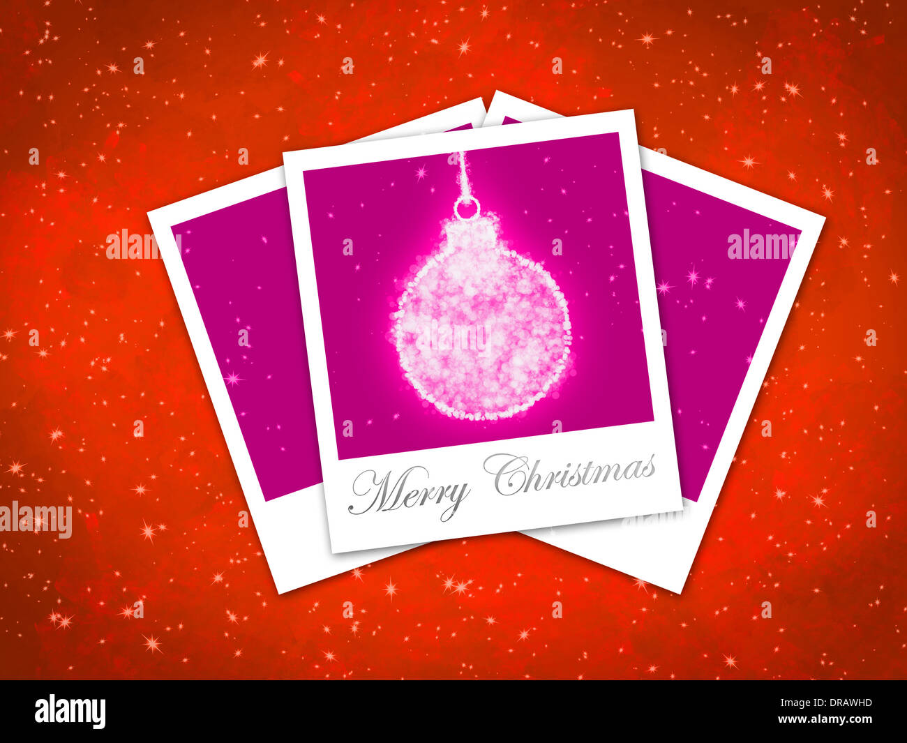 Christmas ball illustration with three photo frame Stock Photo - Alamy