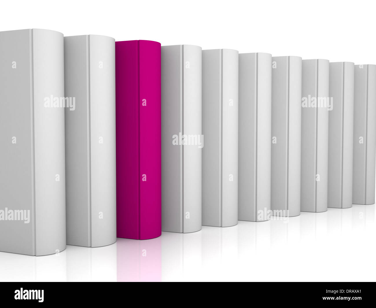 conceptual showing unique by 3d red color book Stock Photo - Alamy