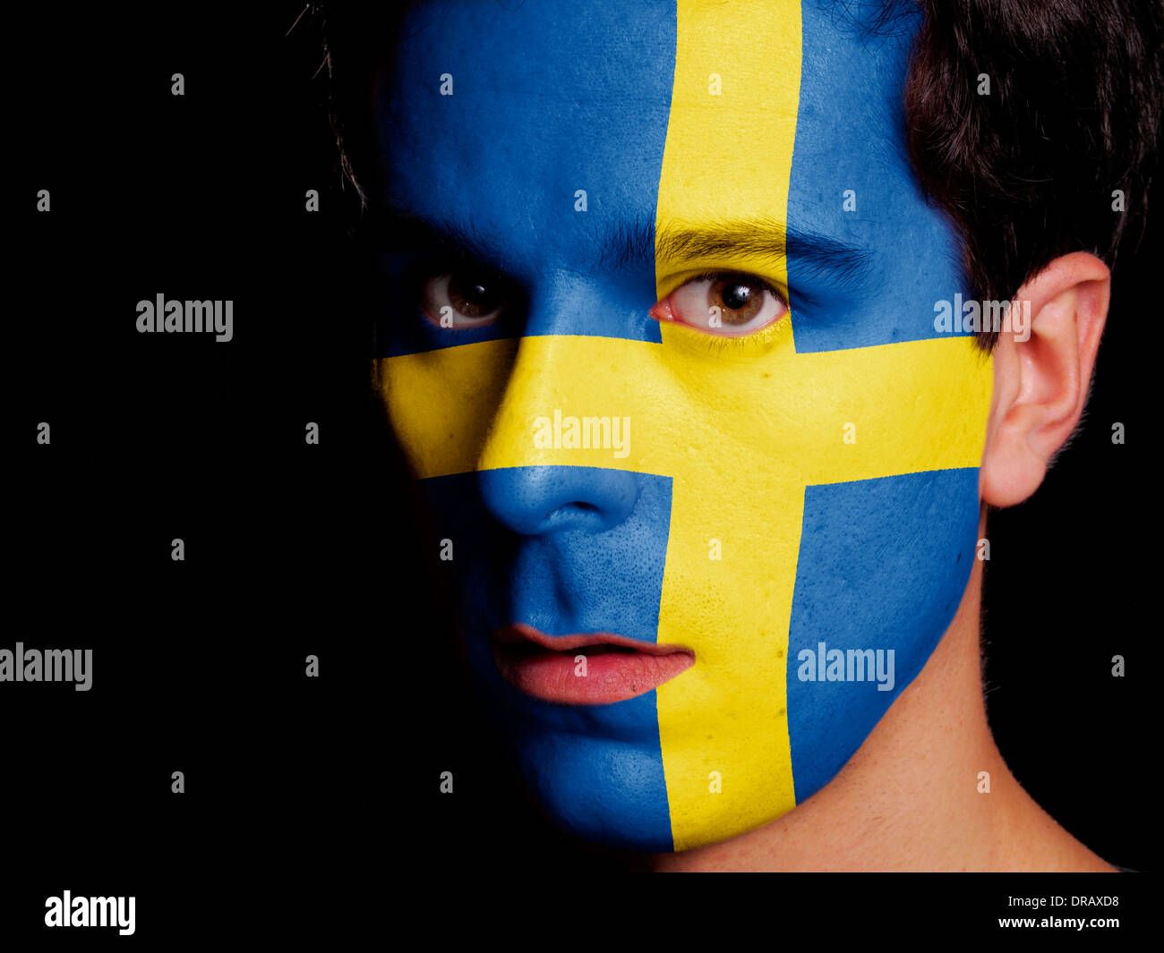 Swedish flag face hi-res stock photography and images - Alamy
