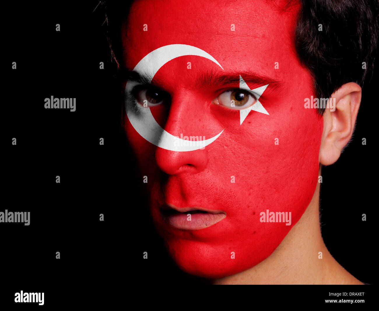 Turkey flag face paint hi-res stock photography and images - Alamy