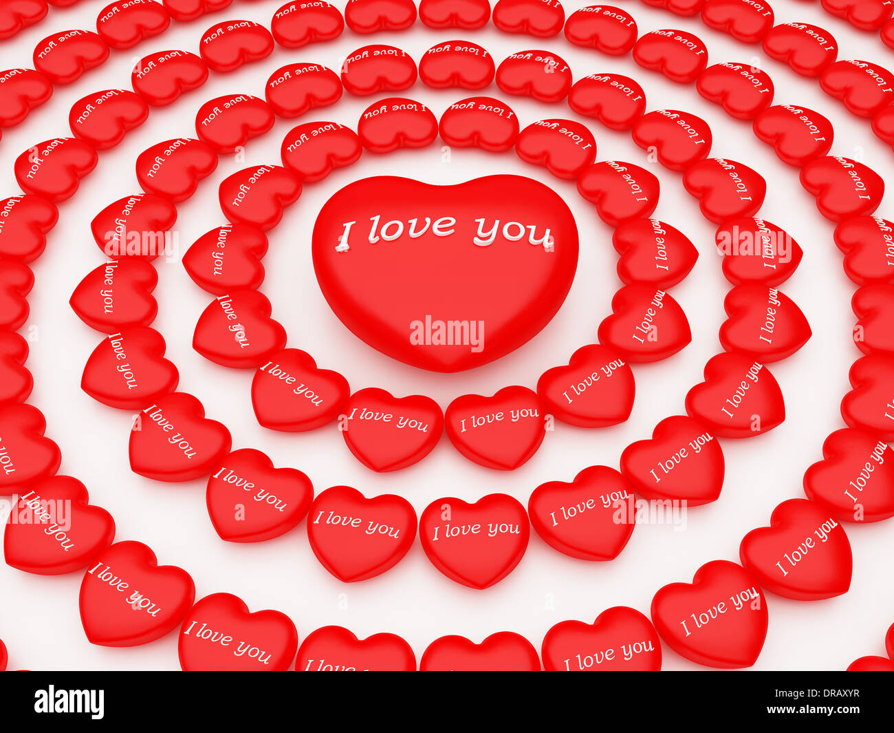 3d heart with text written over each and every heart Stock Photo - Alamy