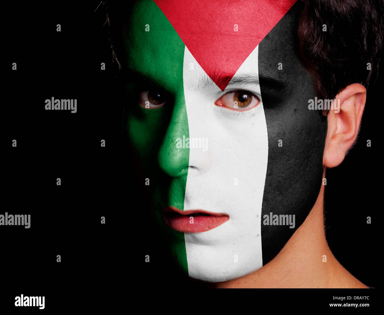 Palestine flag face paint hi-res stock photography and images - Alamy