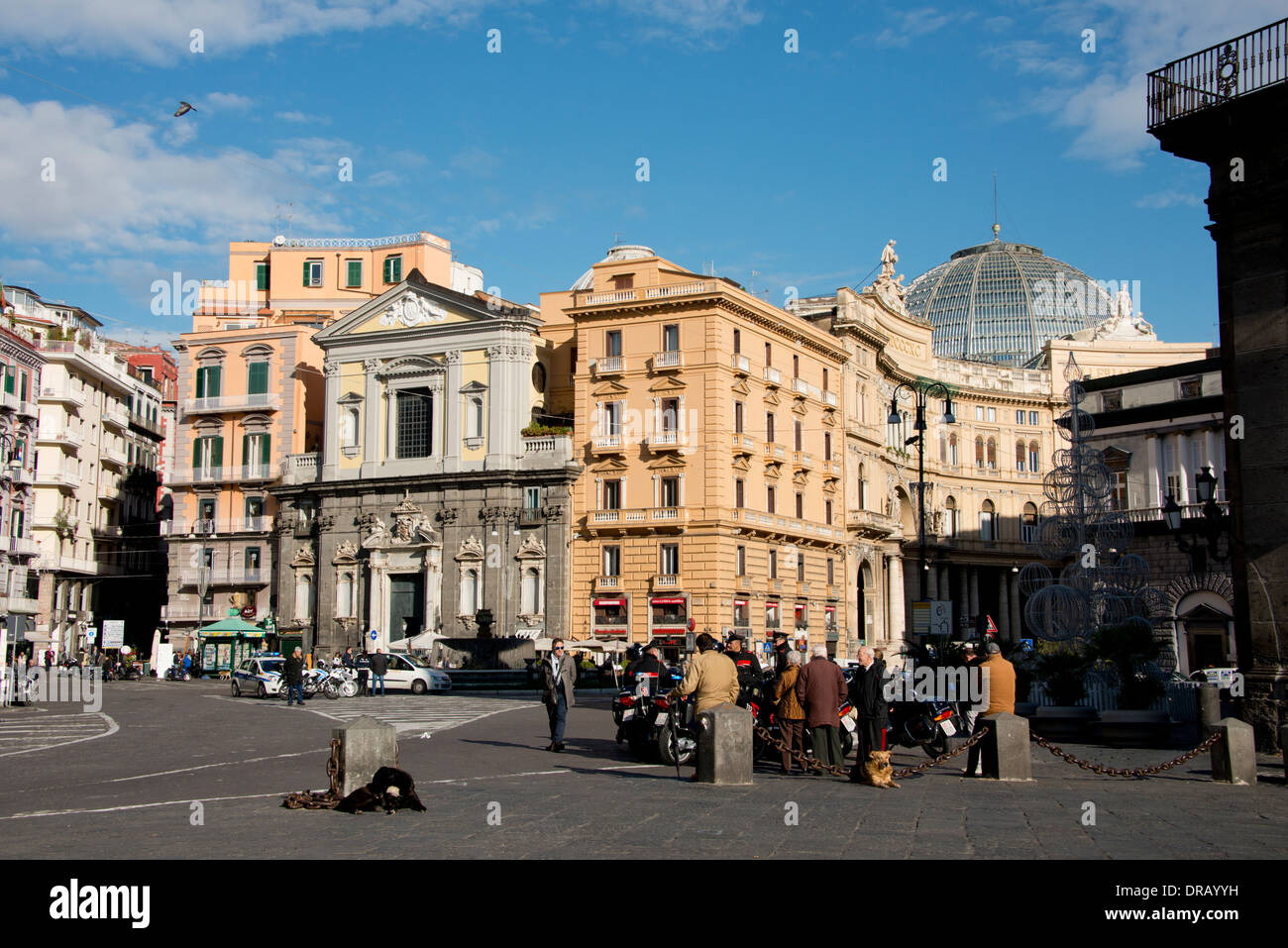 Italy, Naples (Napoli). View of historic downtown and the Galleria ...