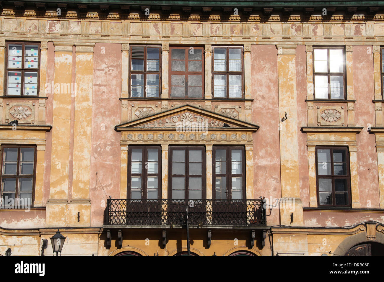 Facade of the Bull Pub building in the Polish city of Krakow Stock ...