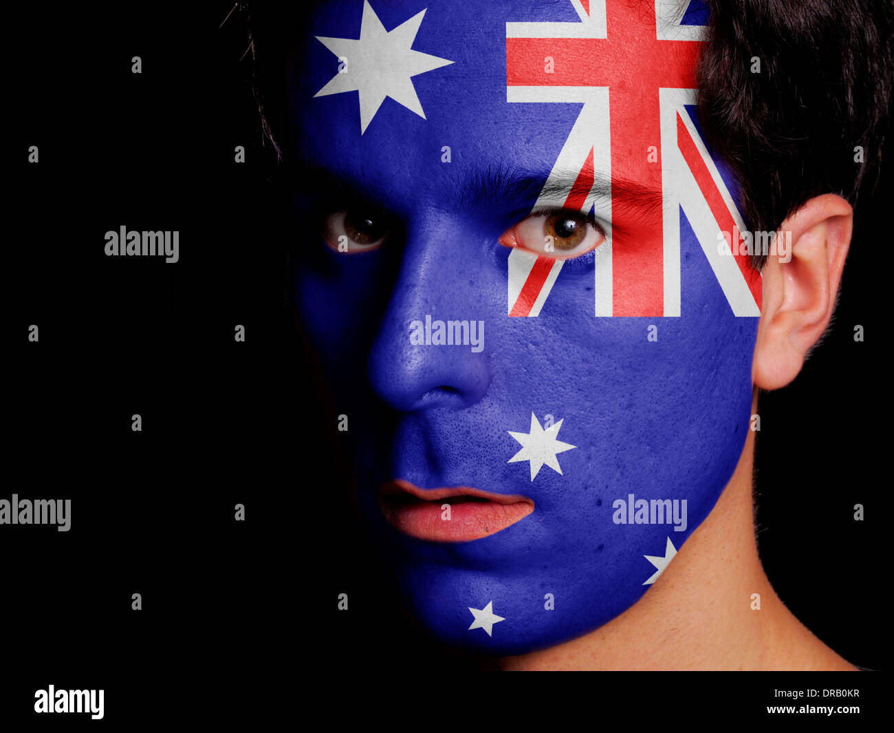 Australian flag face paint hi-res stock photography and images - Alamy