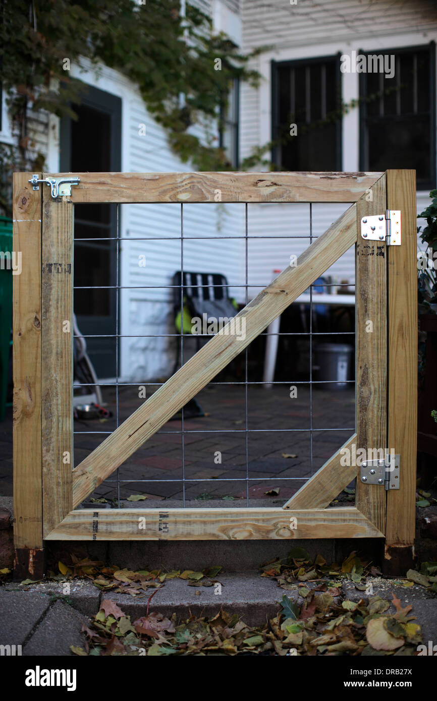 Homemade wood gate Stock Photo - Alamy