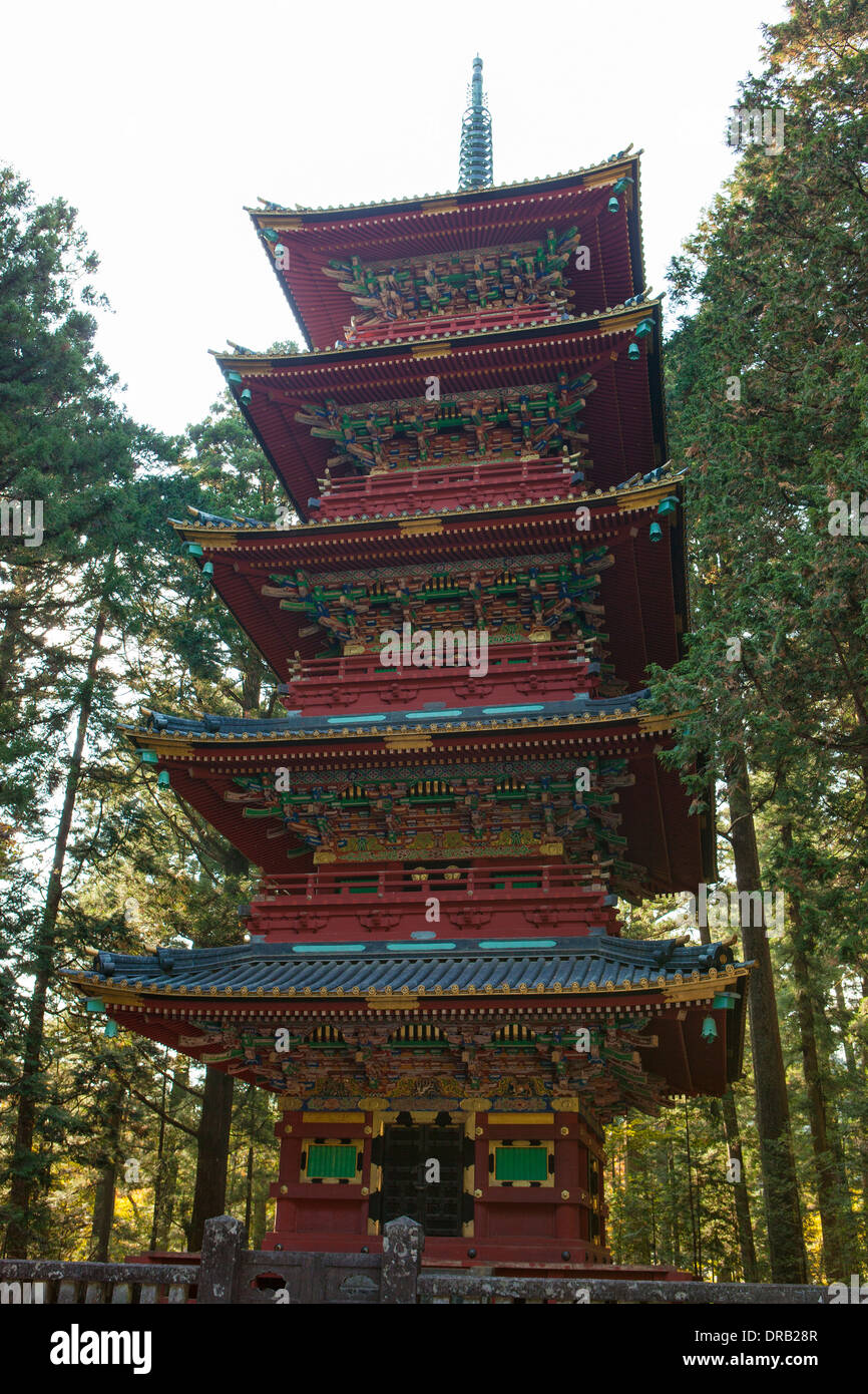 Five story pagoda in Nikko, Japan Stock Photo - Alamy
