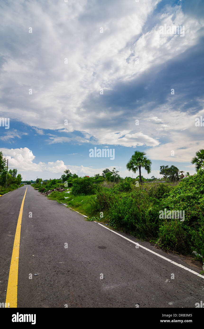 Road and blue sky in countryside view nature Stock Photo - Alamy