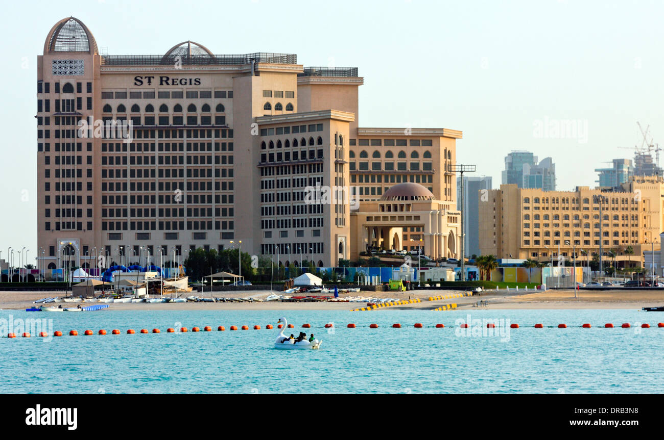 View of St.Regis Hotel across the Bay, Doha, Qatar Stock Photo - Alamy