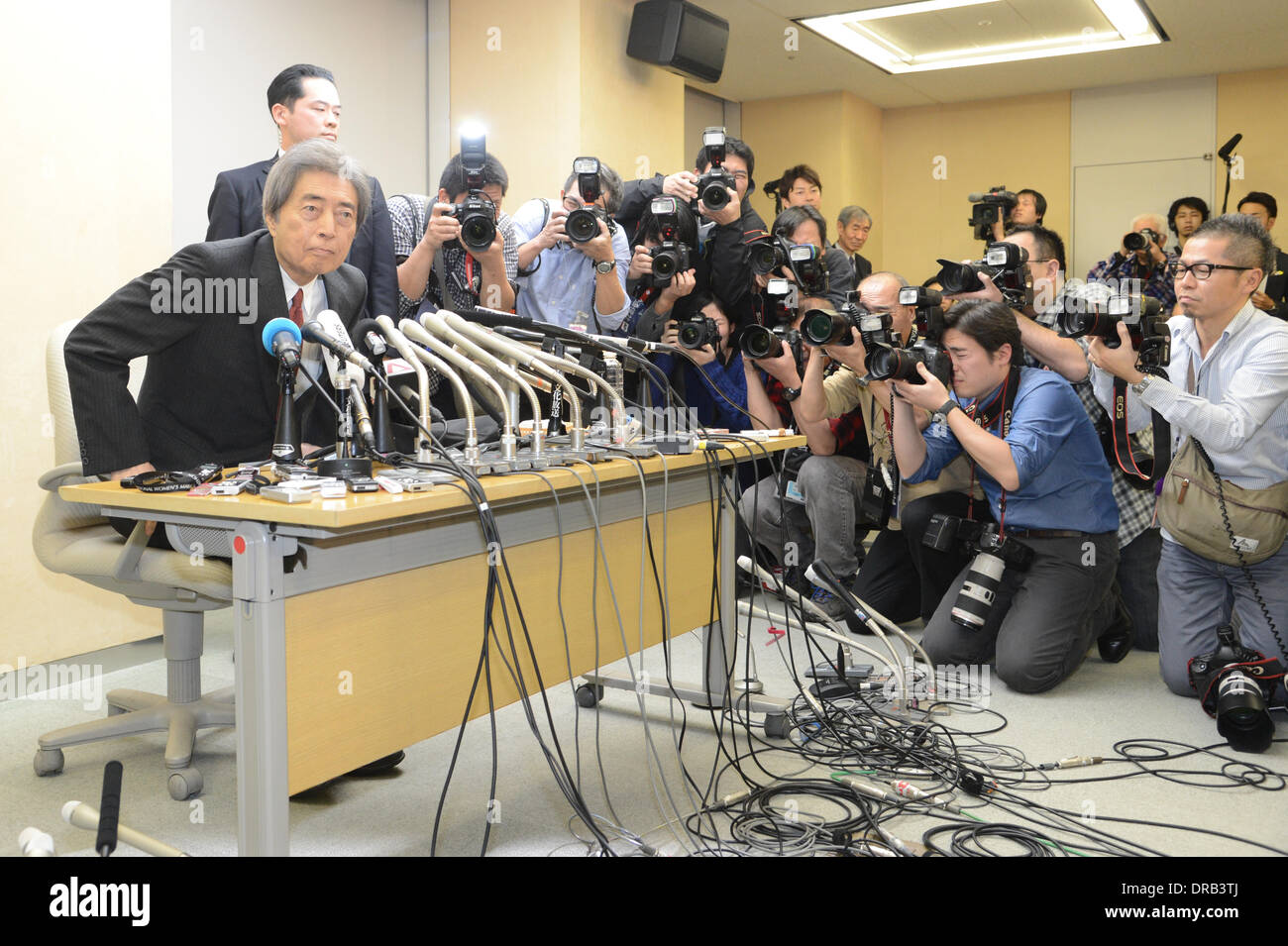 Tokyo, Japan. 22nd Jan, 2014. Former Prime Minister Morihiro Hosokawa ...