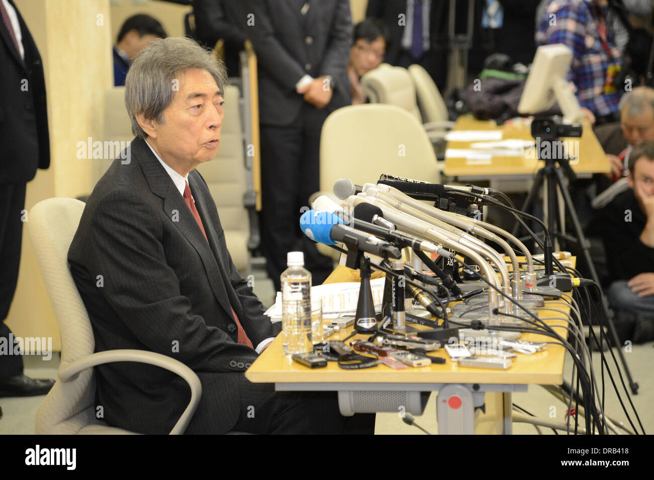 Tokyo, Japan. 22nd Jan, 2014. Former Prime Minister Morihiro Hosokawa ...