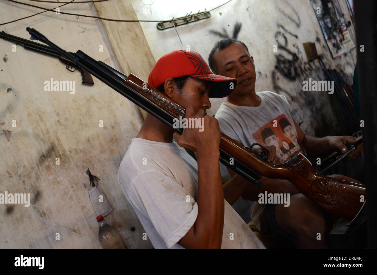 The air rifle industry in the village of Pare, in Indonesia Stock Photo ...