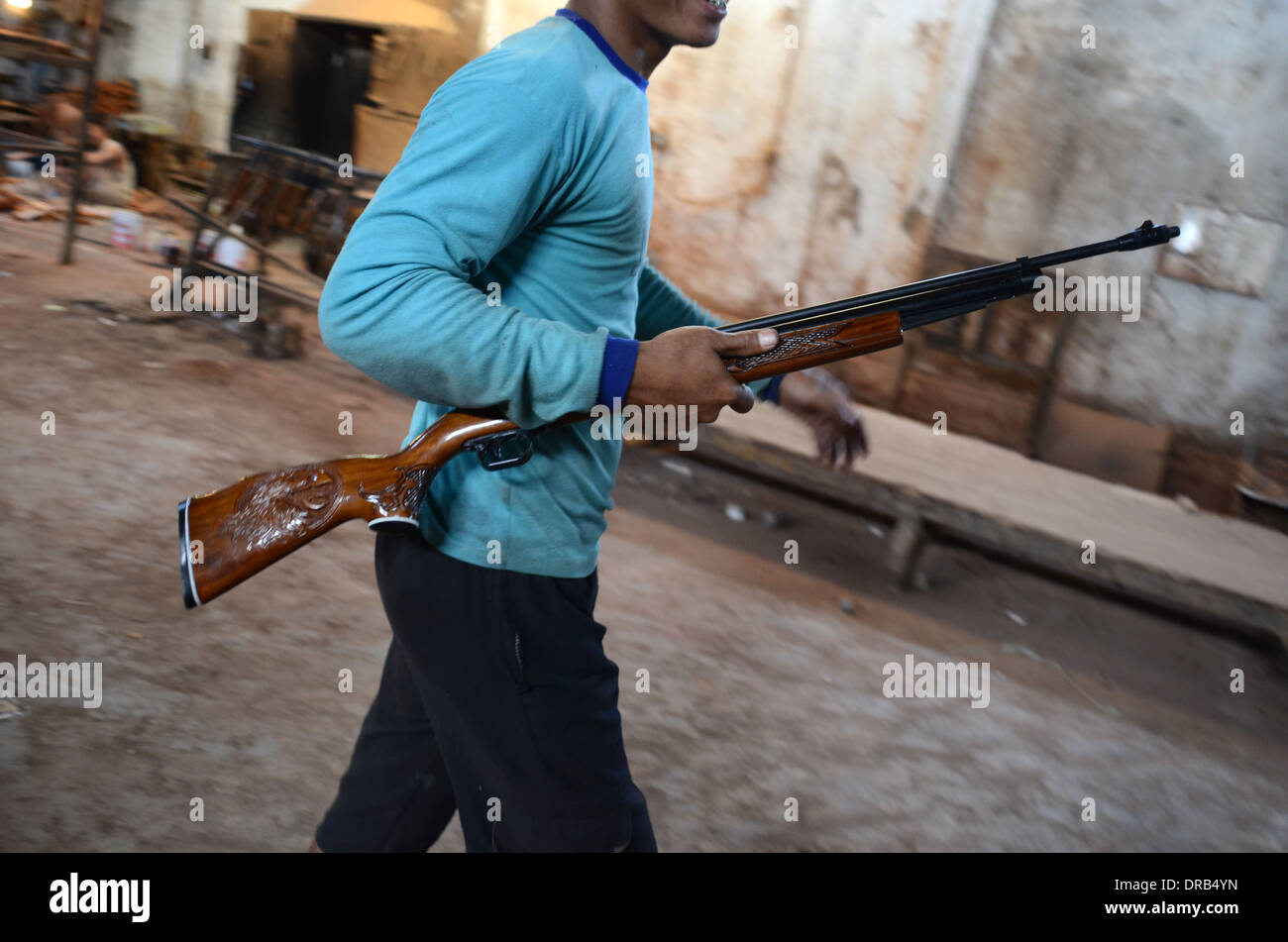 Air rifle industry in village hi-res stock photography and images - Alamy