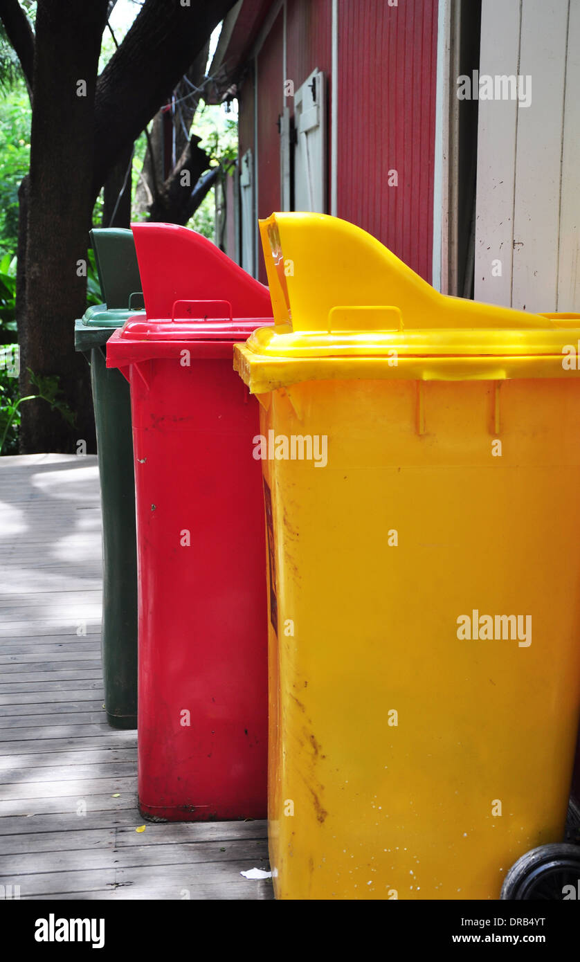 Recycle bins in different colors Stock Photo - Alamy