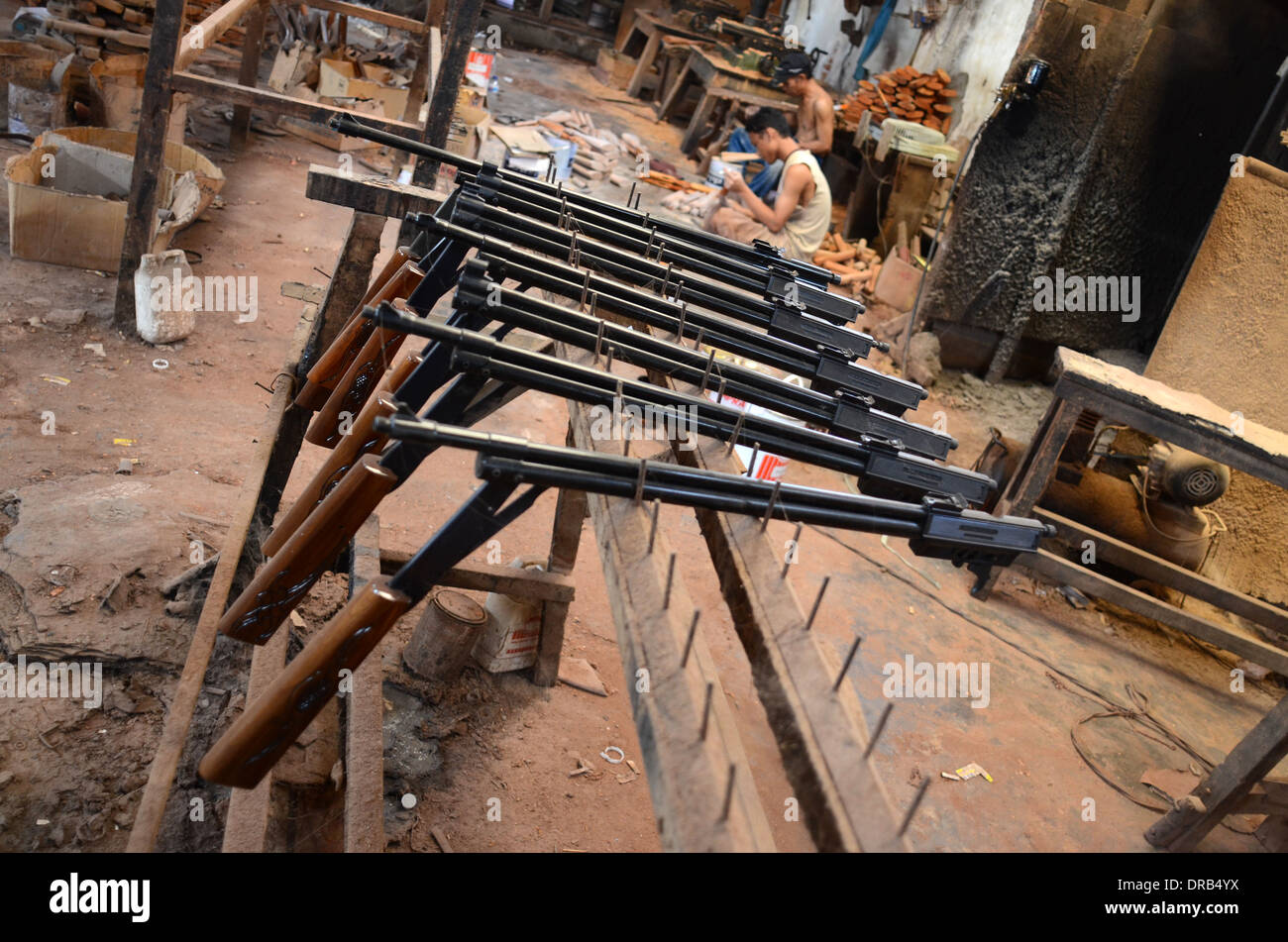 The air rifle industry in the village of Pare, in Indonesia Stock Photo ...