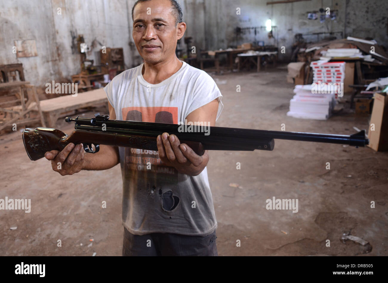 The air rifle industry in the village of Pare, in Indonesia Stock Photo ...