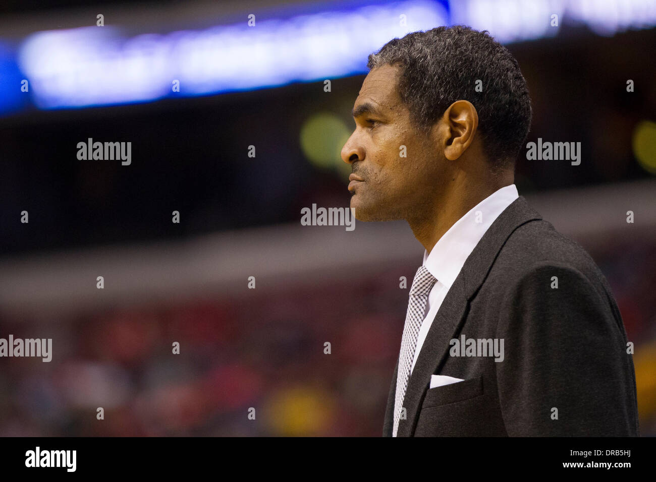 January 10, 2014: Detroit Pistons head coach Maurice Cheeks looks on ...