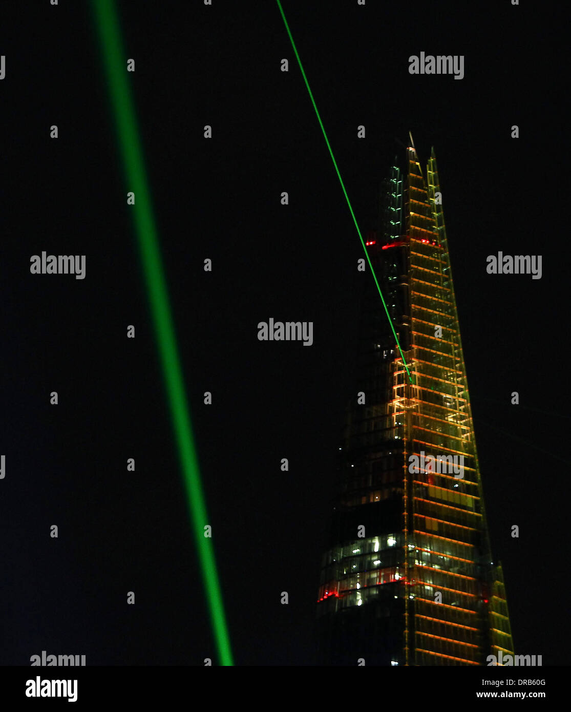 Laser show marking the opening of europe's tallest building,The Shard ...