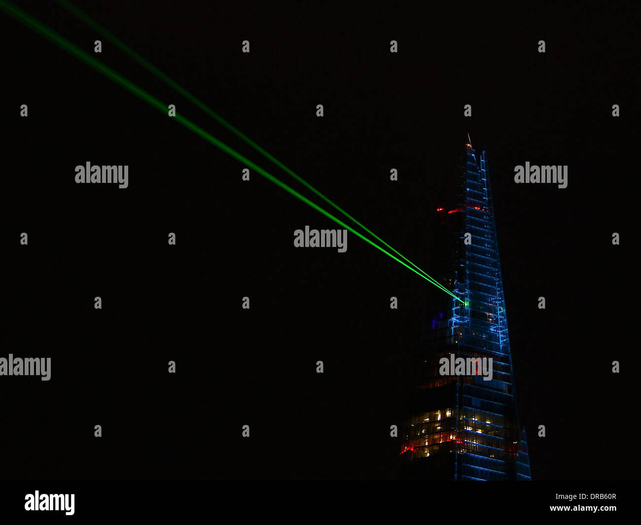 Laser show marking the opening of europe's tallest building,The Shard ...
