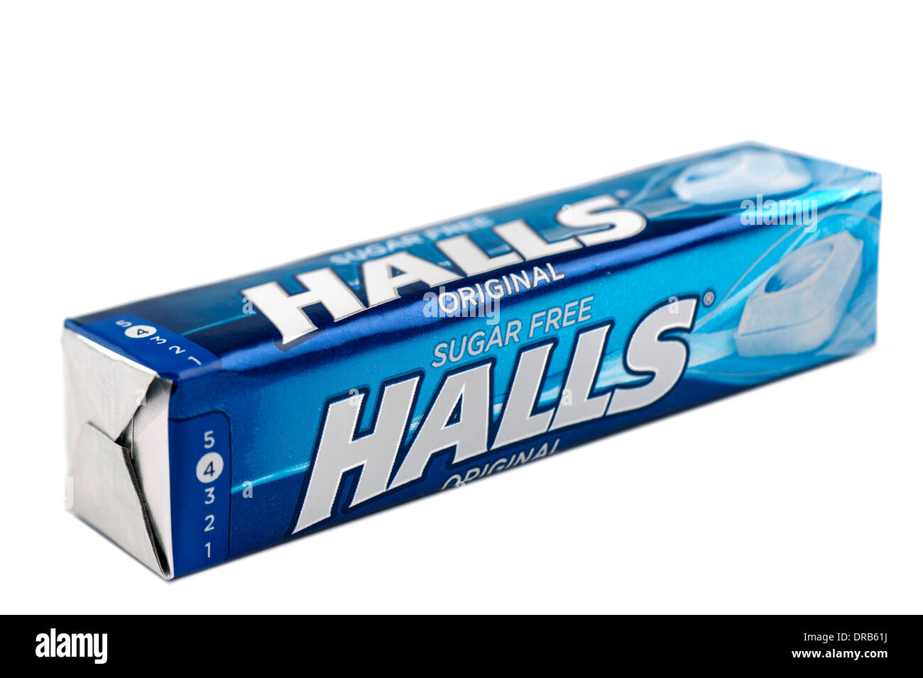 Packet of Halls sugar free original menthol throat sweets Stock Photo ...