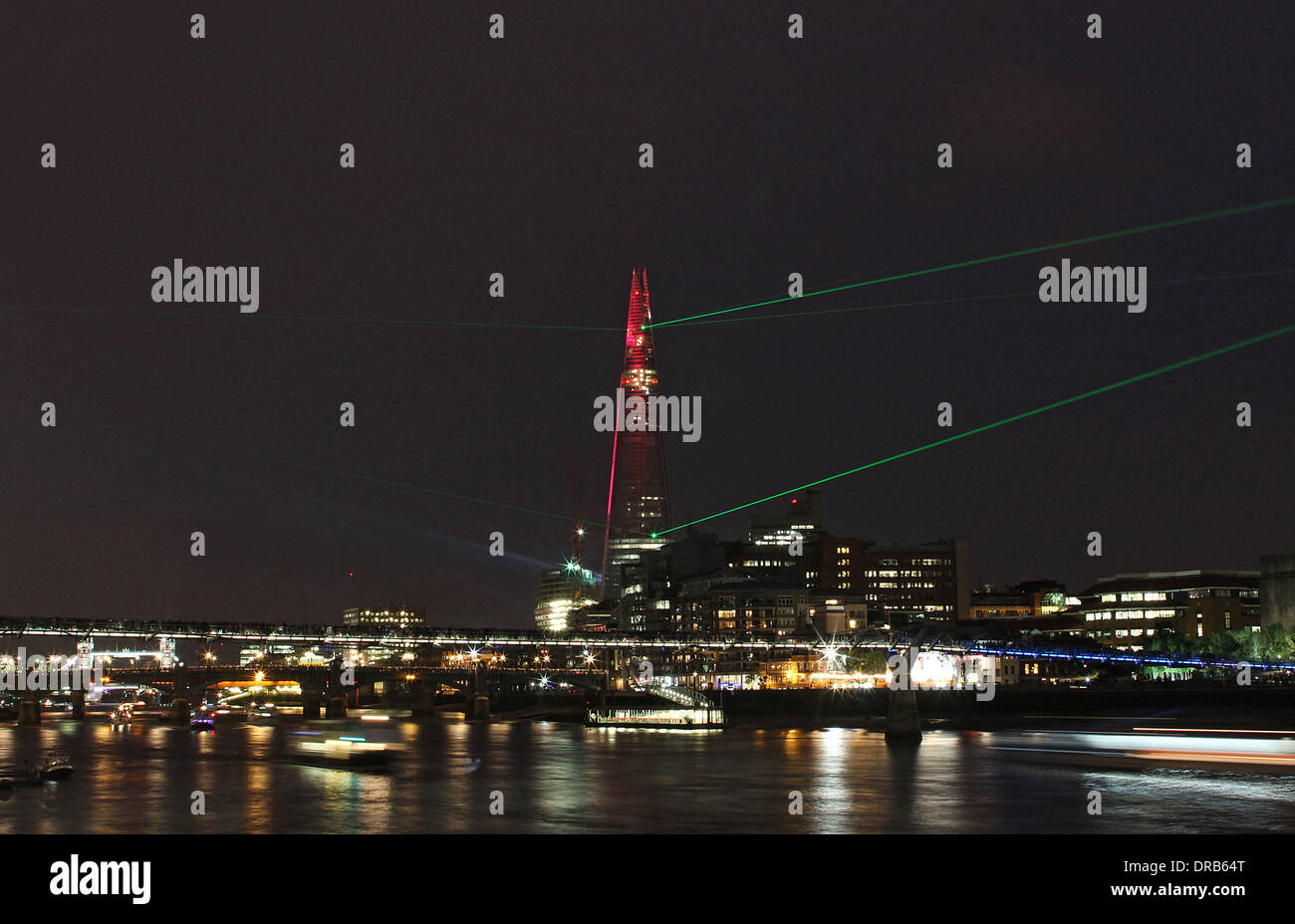Laser show marking the opening of europe's tallest building,The Shard ...