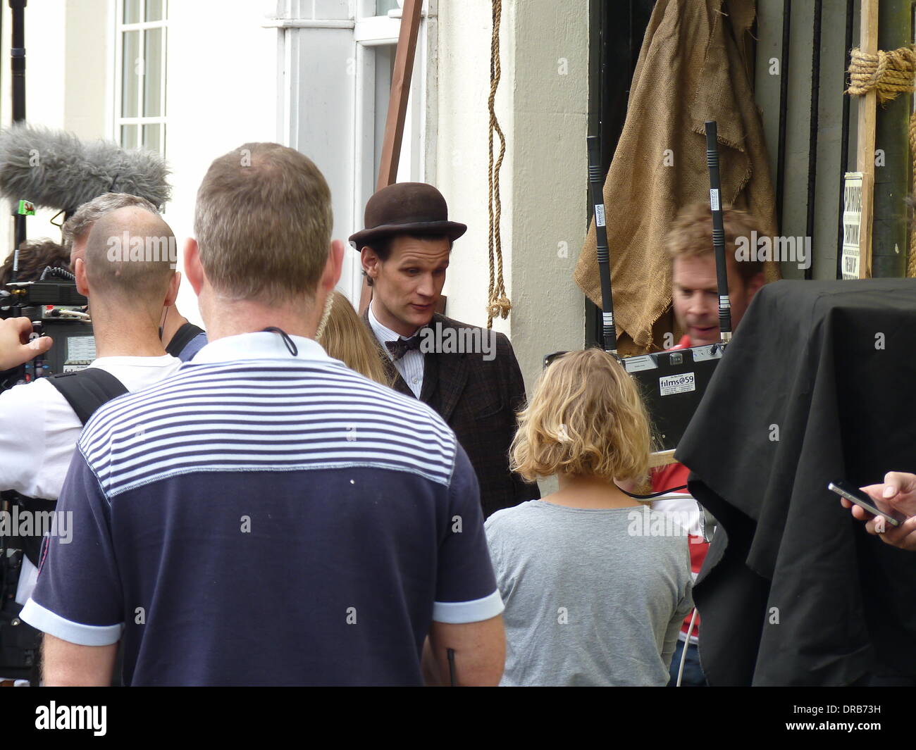Matt Smith Shooting a scene for the BBC One Sci Fi series 'Doctor Who ...