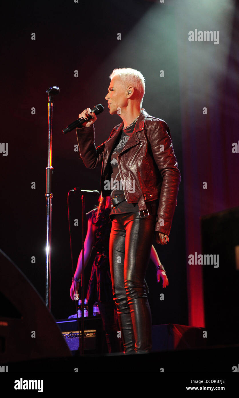Marie Fredriksson of Roxette performing live in concert at the LG Arena ...