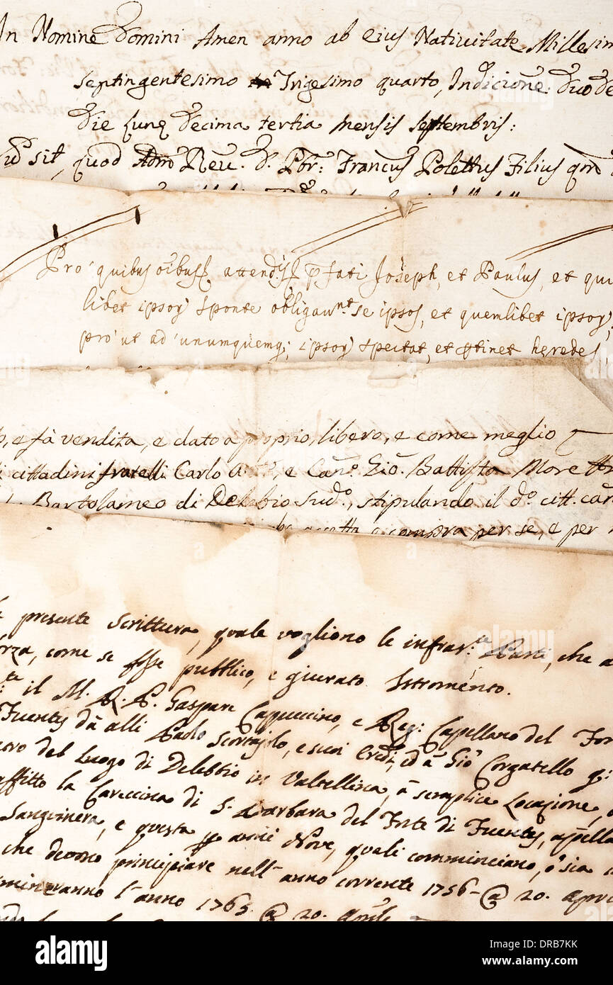 4 manuscripts of the 1700/1800 century Stock Photo - Alamy