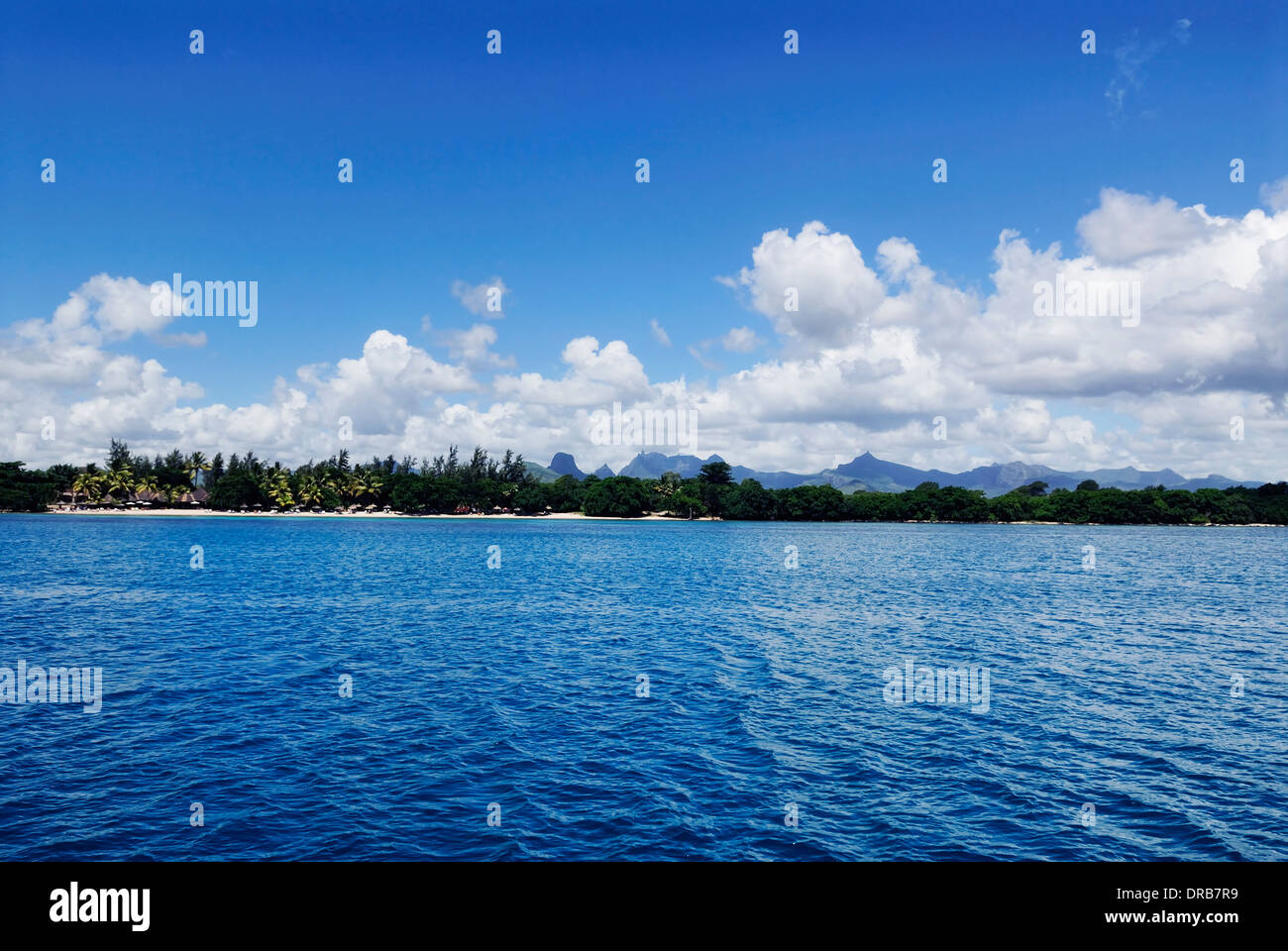Blue ocean in Mauritius Stock Photo - Alamy