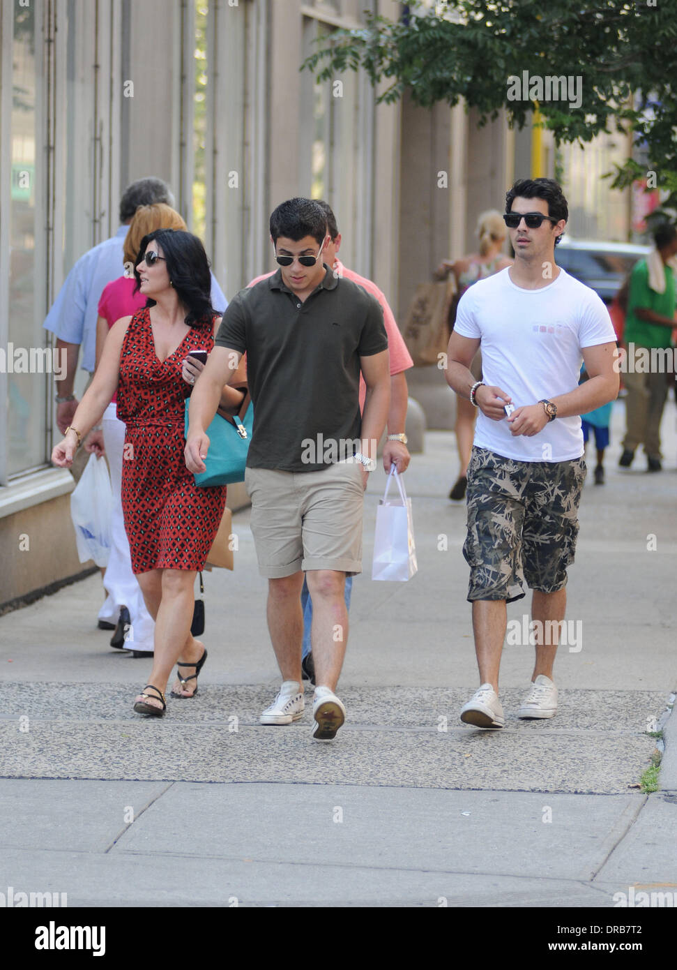 Nick Jonas and Joe Jonas walking in Soho New York City, USA - 06.07.12 ...