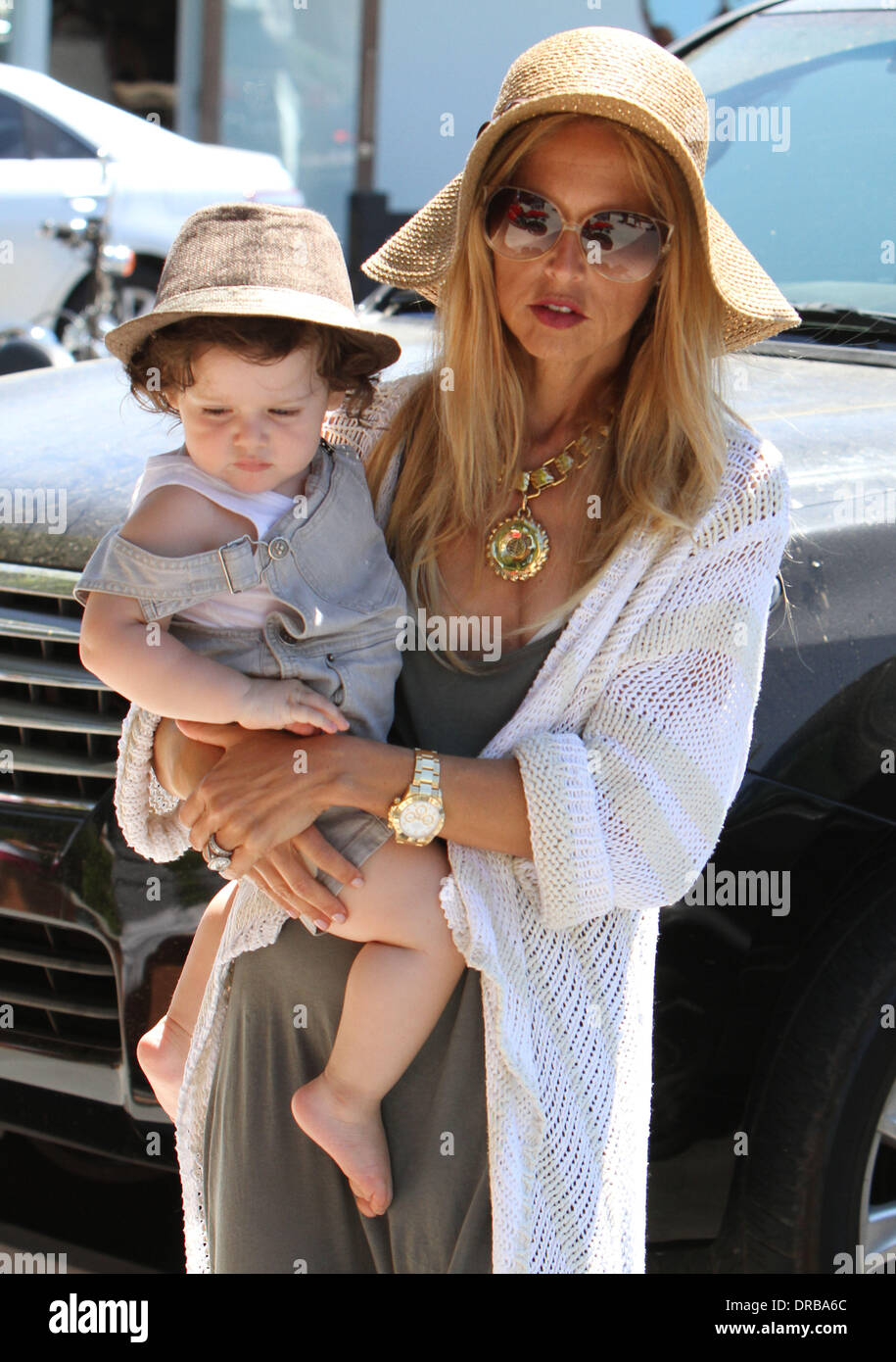 Rachel Zoe carries her son Skyler Berman whilst she shops in Malibu ...