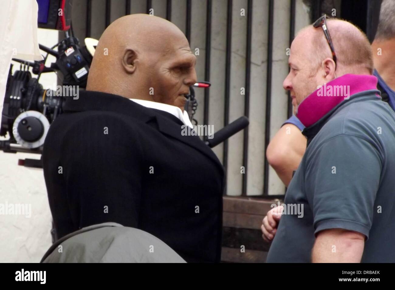 Dan Starkey as Sontaran Commander Strax Shooting a scene for the BBC ...