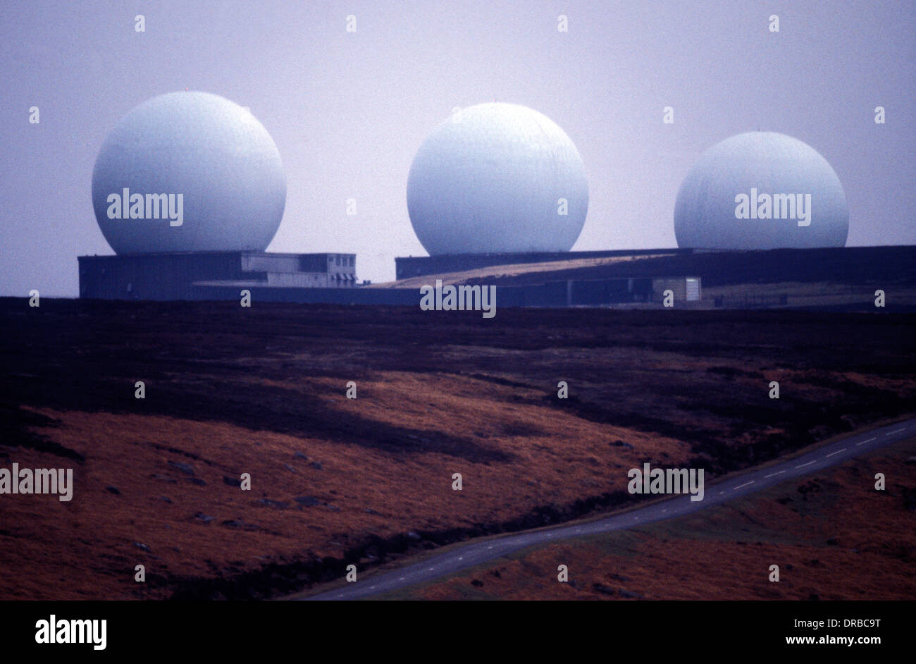 RAF Fylingdales early Warning radar domes on North York Moors UK Stock ...