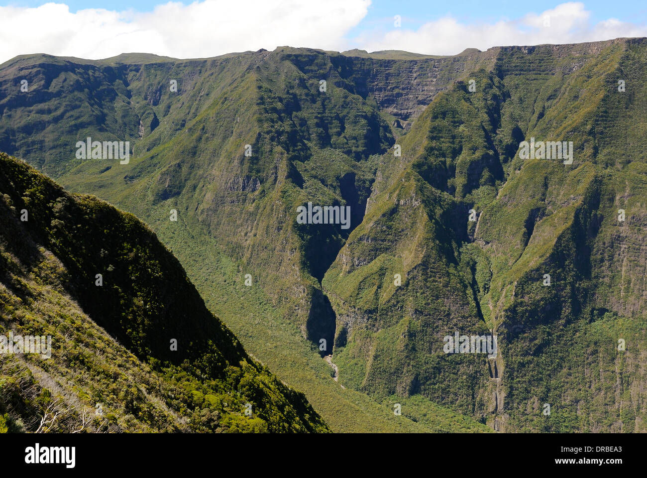 Aerial view of mountains in Reunion Island Stock Photo - Alamy