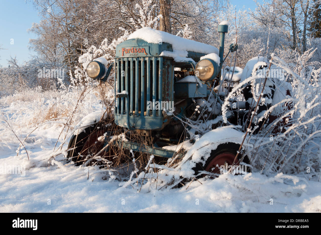 Snow covered old fordson tractor hi-res stock photography and images ...