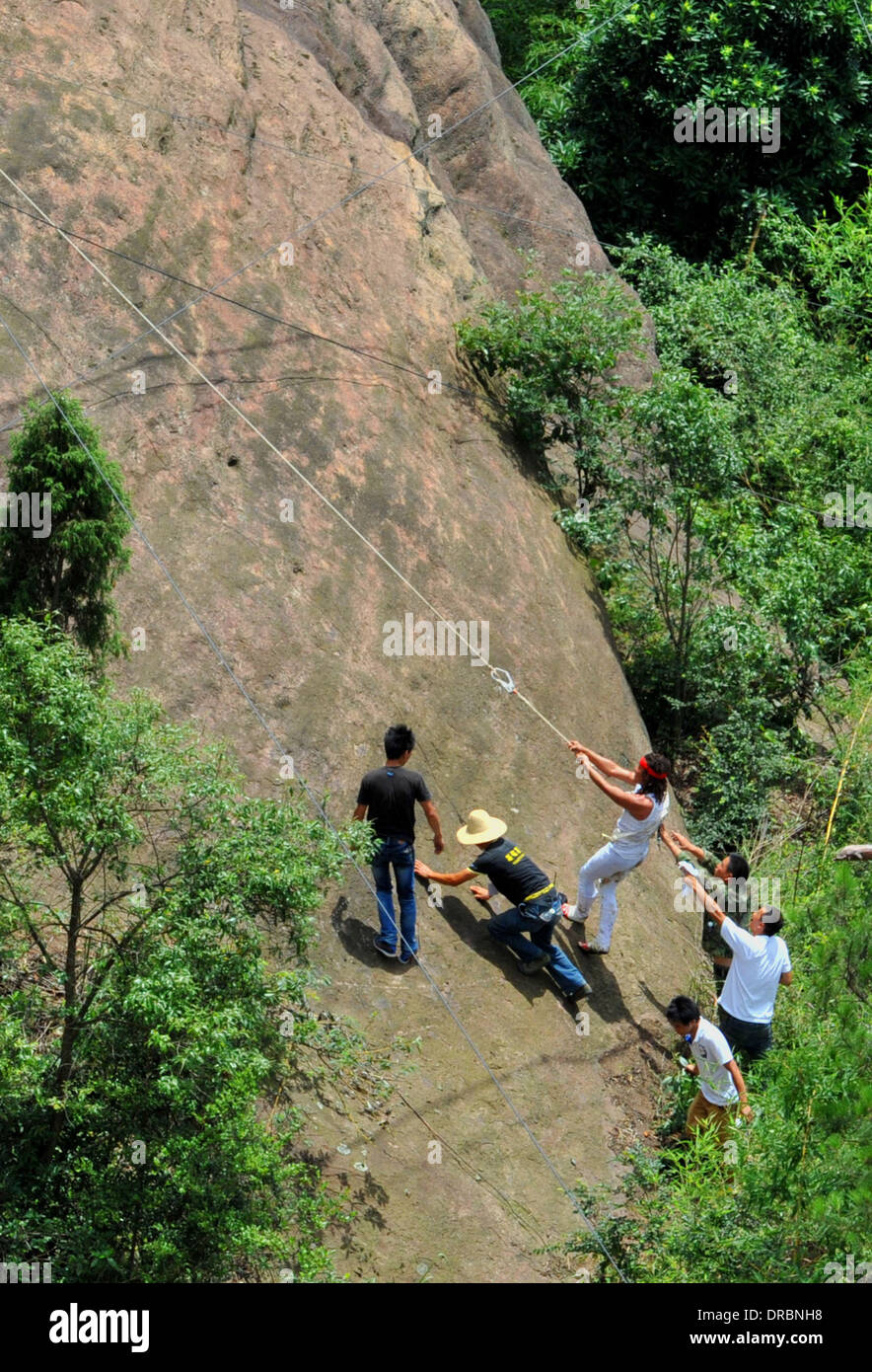 Blind Tightrope Fail! A daredevil attempts a blindfolded tightrope walk ...