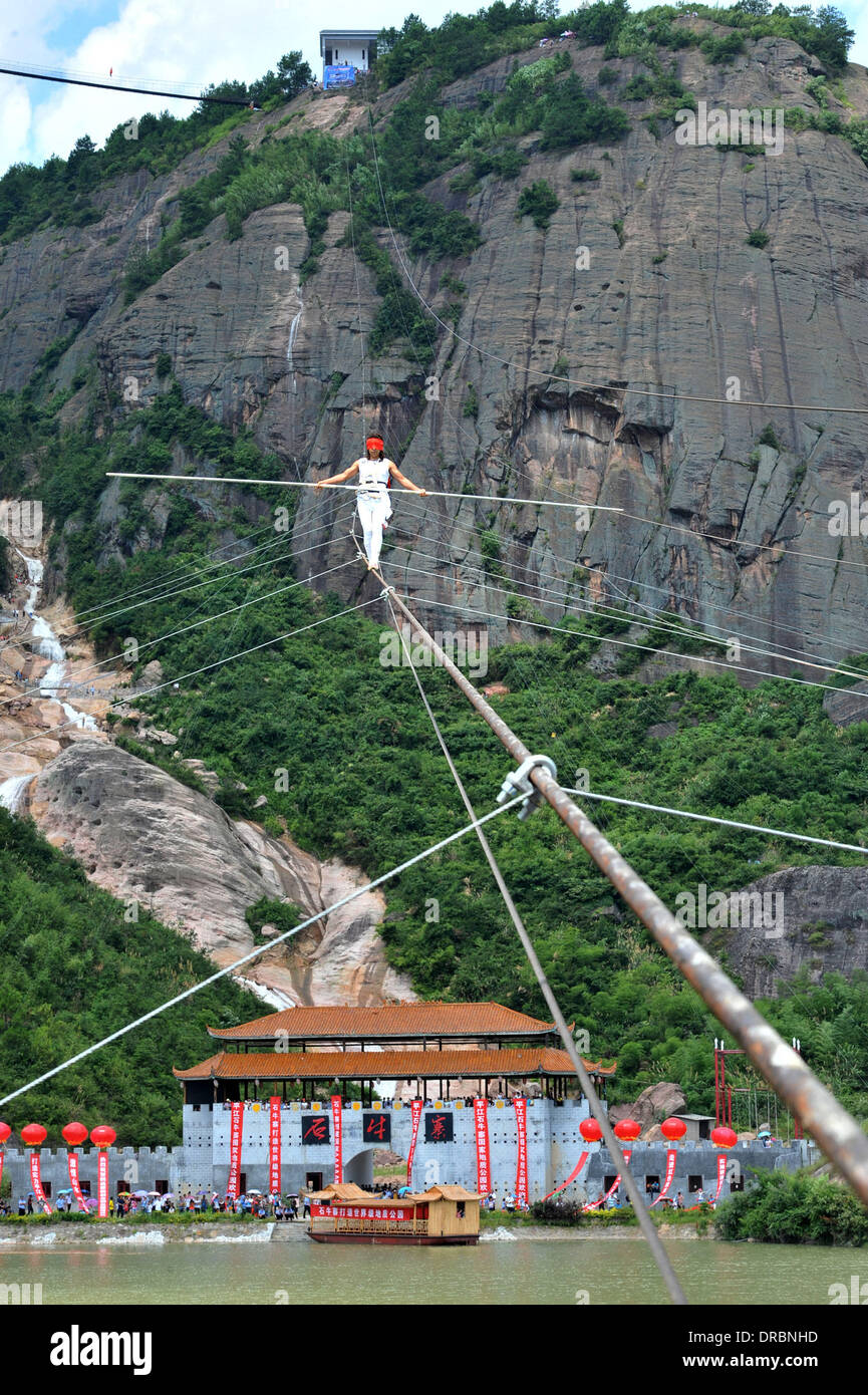 Blind Tightrope Fail! A daredevil attempts a blindfolded tightrope walk ...
