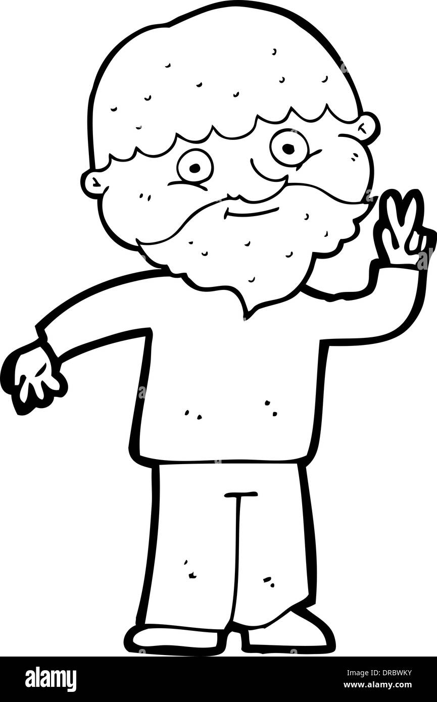 cartoon man giving peace sign Stock Vector Image & Art - Alamy