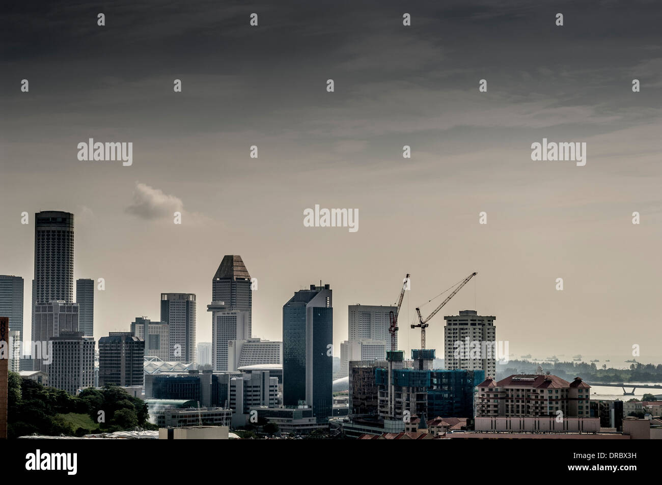 Singapore skyline construction Stock Photo - Alamy