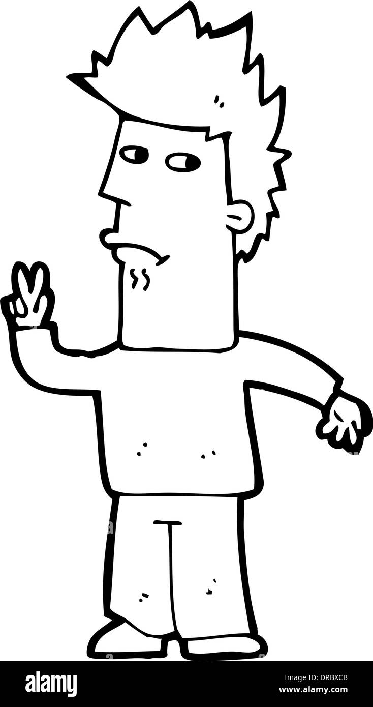 cartoon man giving peace sign Stock Vector Image & Art - Alamy