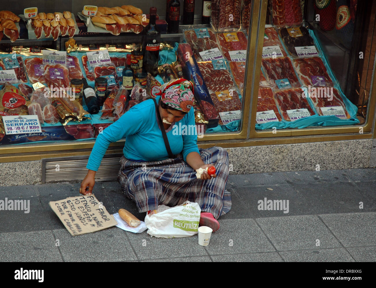 NOT A HUNGRY BEGGAR IN MADRID Stock Photo - Alamy