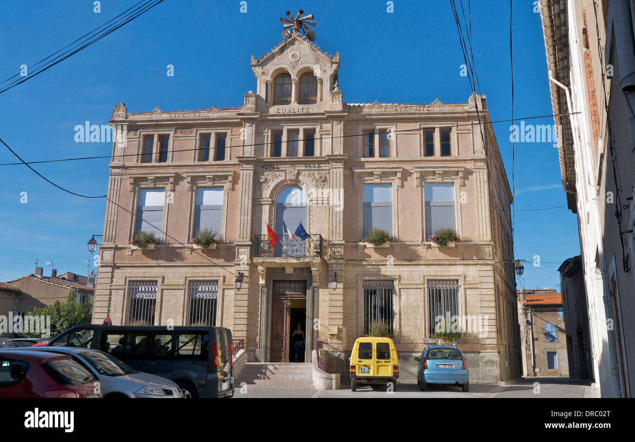 The town Hall of Olonzac, South of France Stock Photo - Alamy