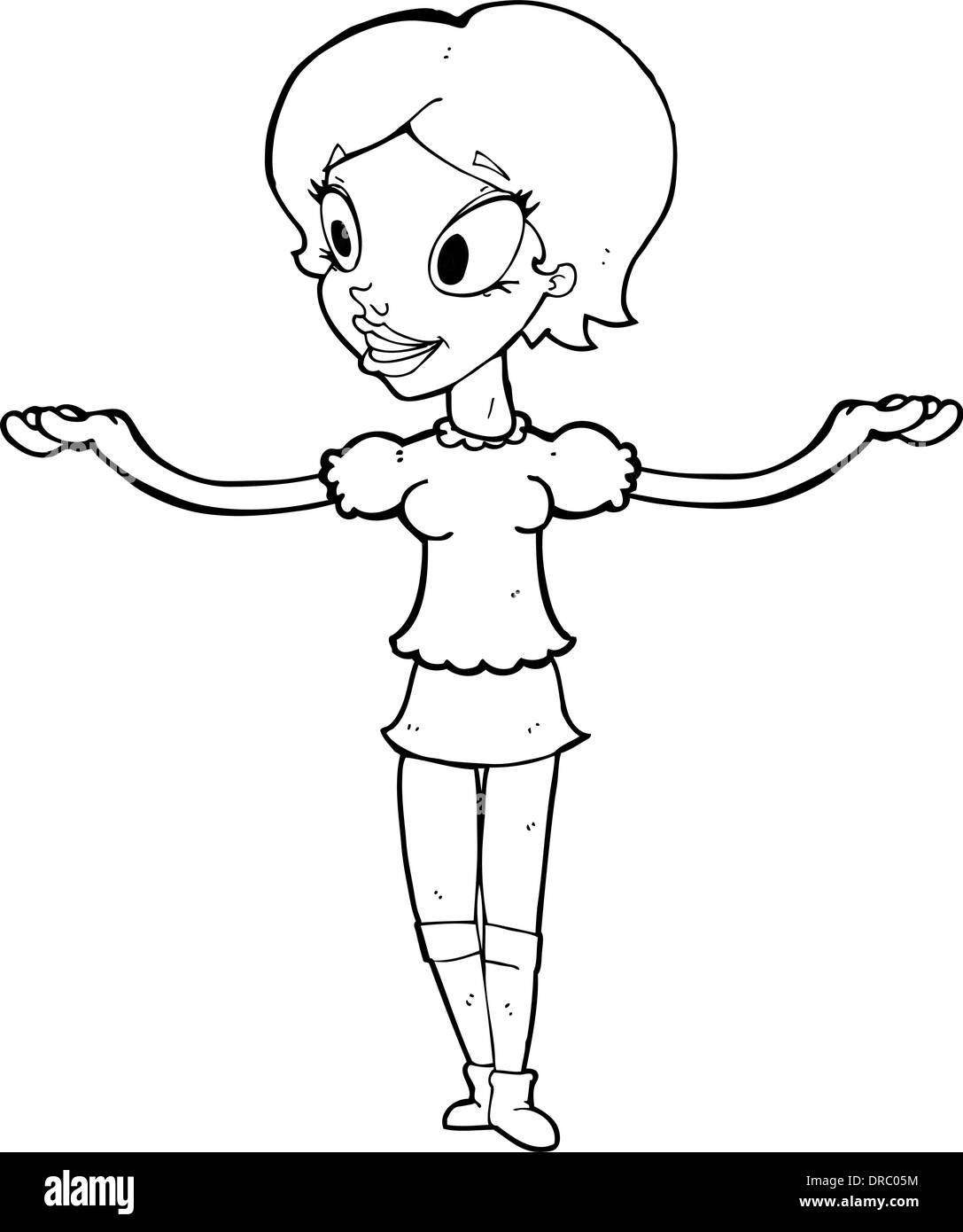 cartoon woman with arms spread wide Stock Vector Image & Art - Alamy
