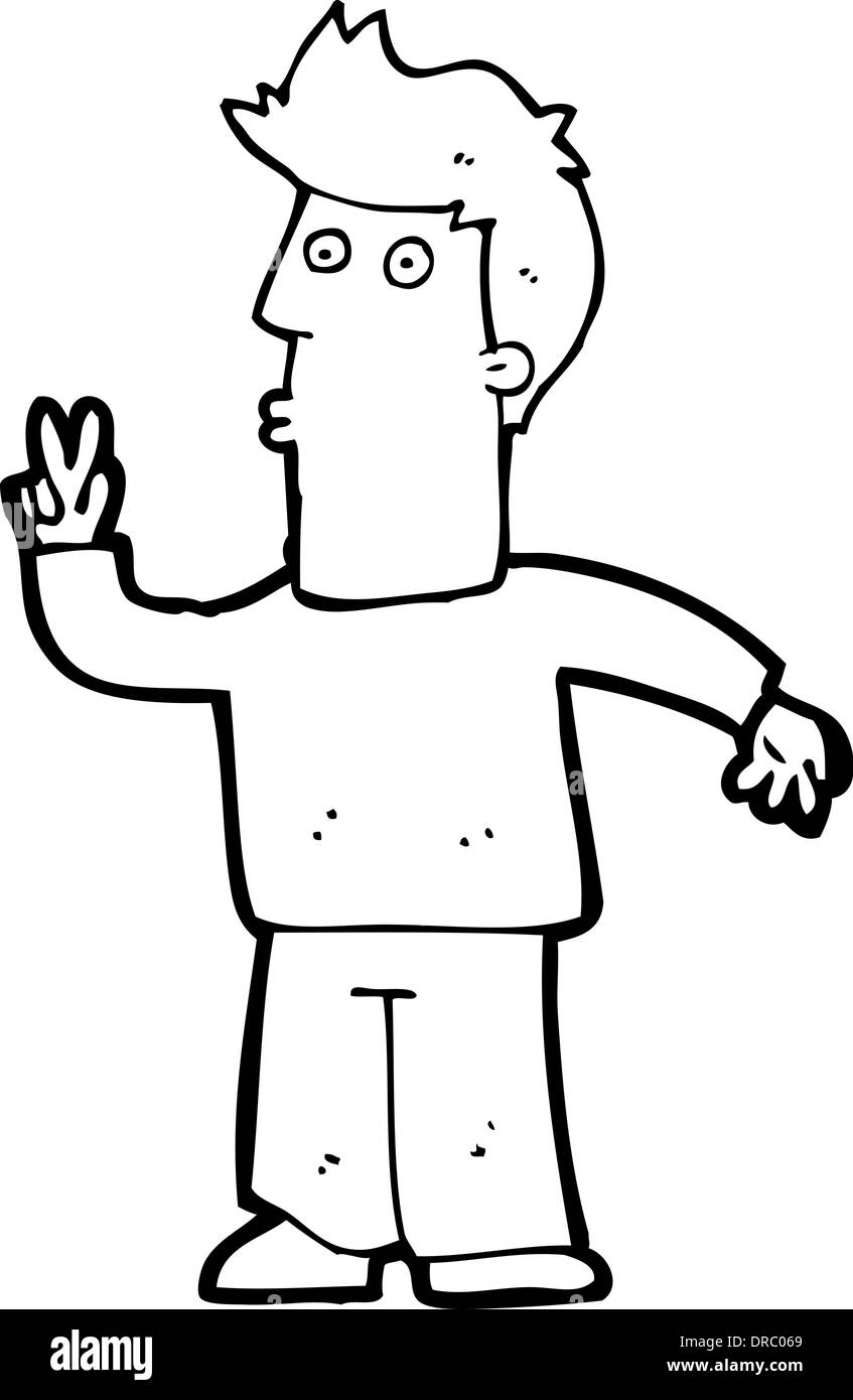 cartoon man giving peace sign Stock Vector Image & Art - Alamy
