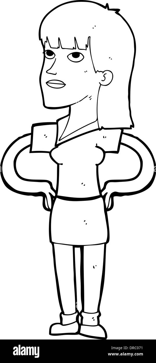 cartoon woman with hands on hips Stock Vector Image & Art - Alamy